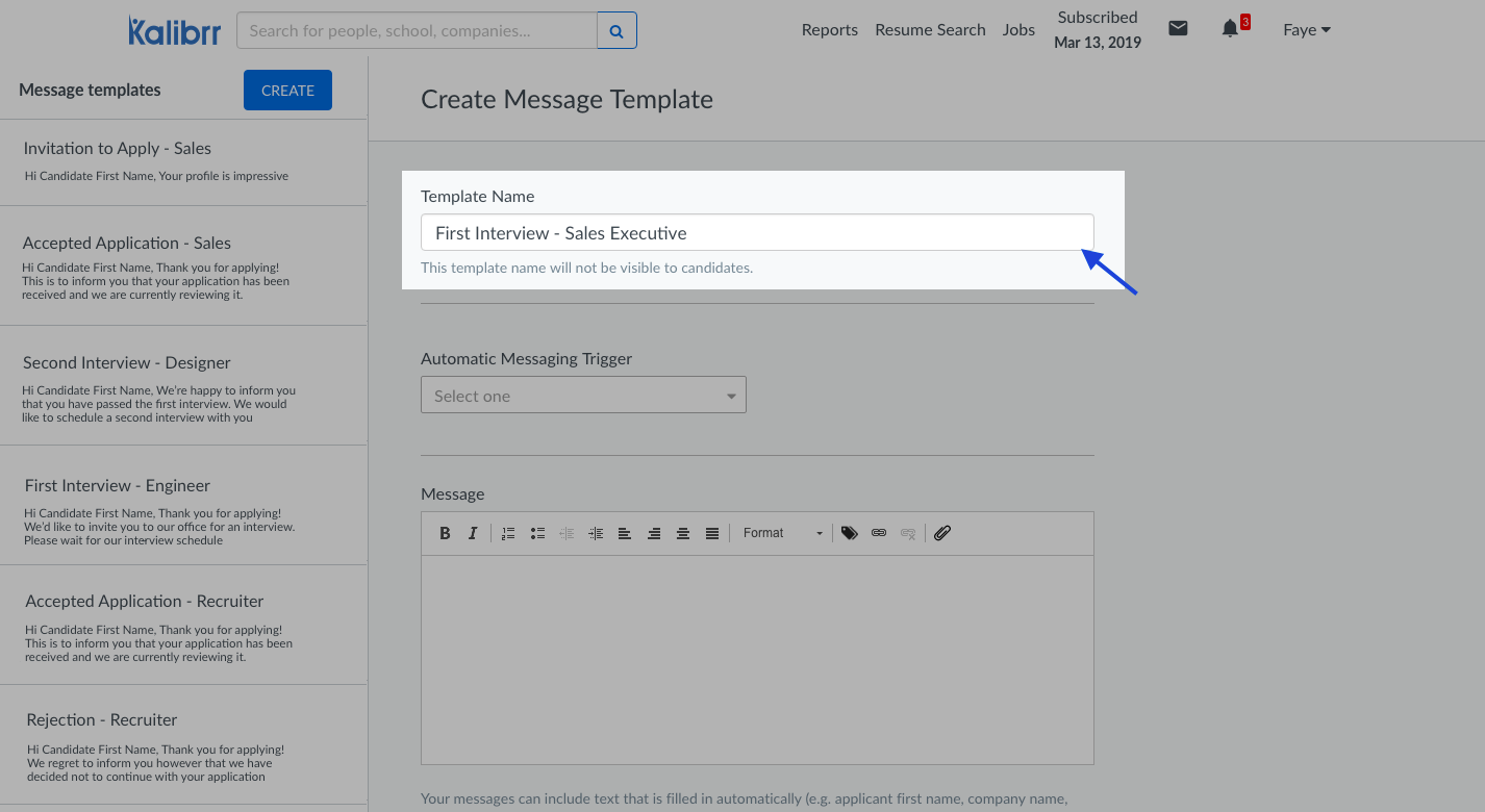 Bagaimana Cara Membuat Template Pesan? – Kalibrr Help Center